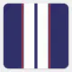 Classy Red, White, and Blue Racing Stripes Square Sticker | Zazzle