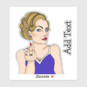 Classy Retro Lady Flipping the Bird Sticker | Zazzle