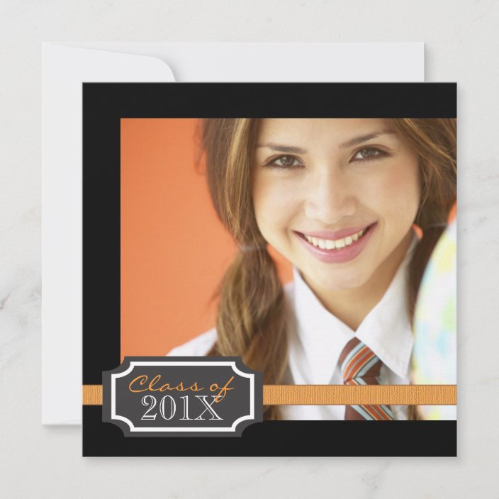 Classy Ribbon Square Photo Graduation Invitation | Zazzle.com
