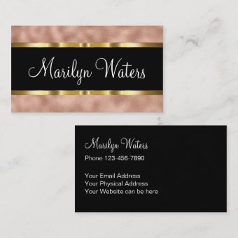 Classy Rose Gold Background Business Card | Zazzle