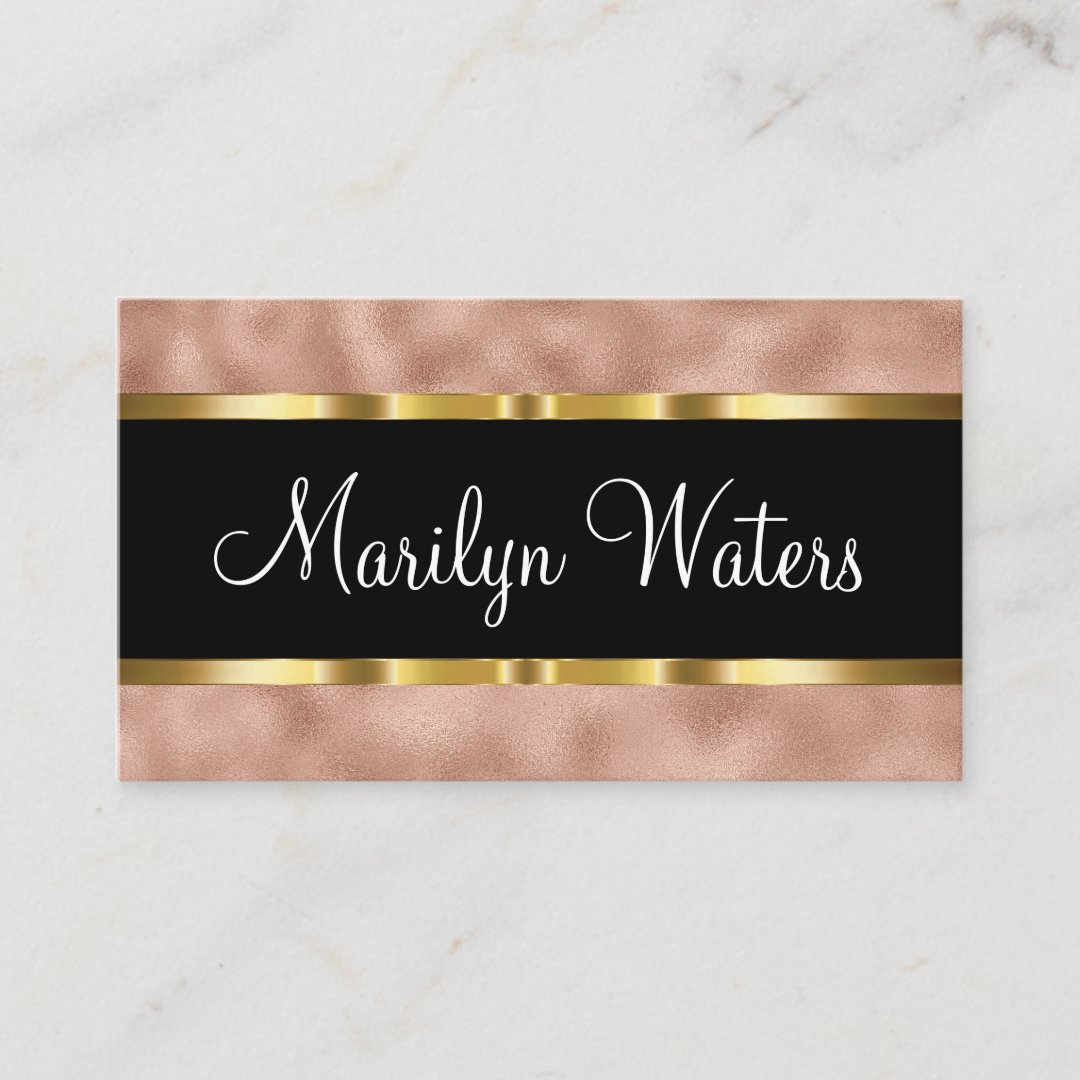 Classy Rose Gold Background Business Card | Zazzle