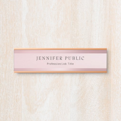 Classy Rose Gold Template Modern Professional Door Sign | Zazzle