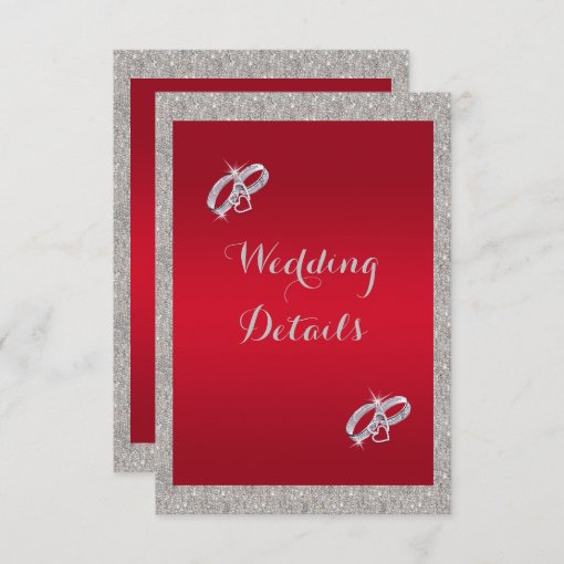 Classy Ruby Red & Sparkly Bauble Christmas Wedding Enclosure Card | Zazzle