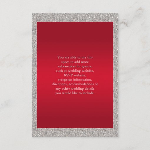 Classy Ruby Red & Sparkly Bauble Christmas Wedding Enclosure Card | Zazzle
