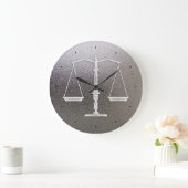 Classy Scales of Justice | Graphic Metallic Large Clock | Zazzle