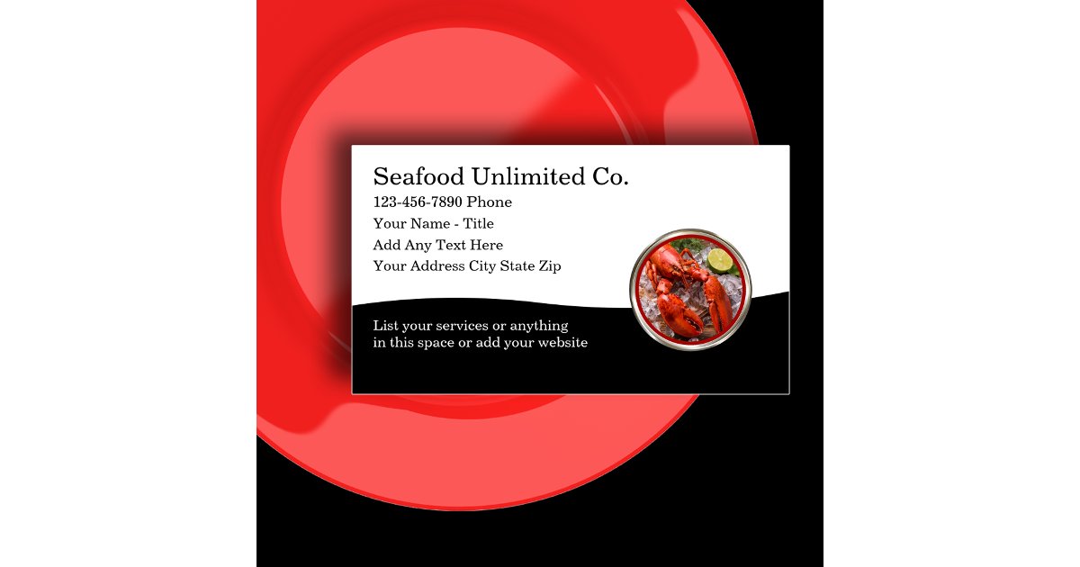 Classy Seafood Restaurant And Distributor Business Card | Zazzle