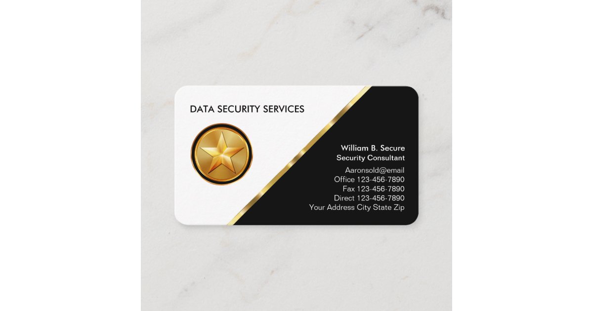 Classy Security Services Business Card | Zazzle