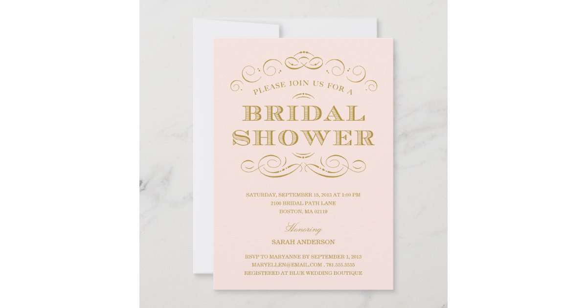CLASSY SHOWER | BRIDAL SHOWER INVITATION | Zazzle