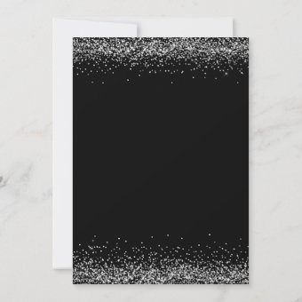 Classy Silver Glitter Black Christmas Party Invitation | Zazzle