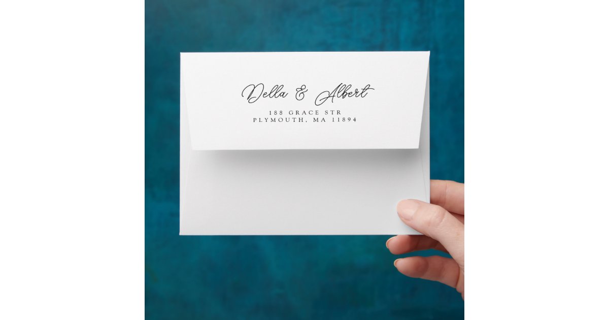 Classy Simple Calligraphic Wedding Envelope | Zazzle