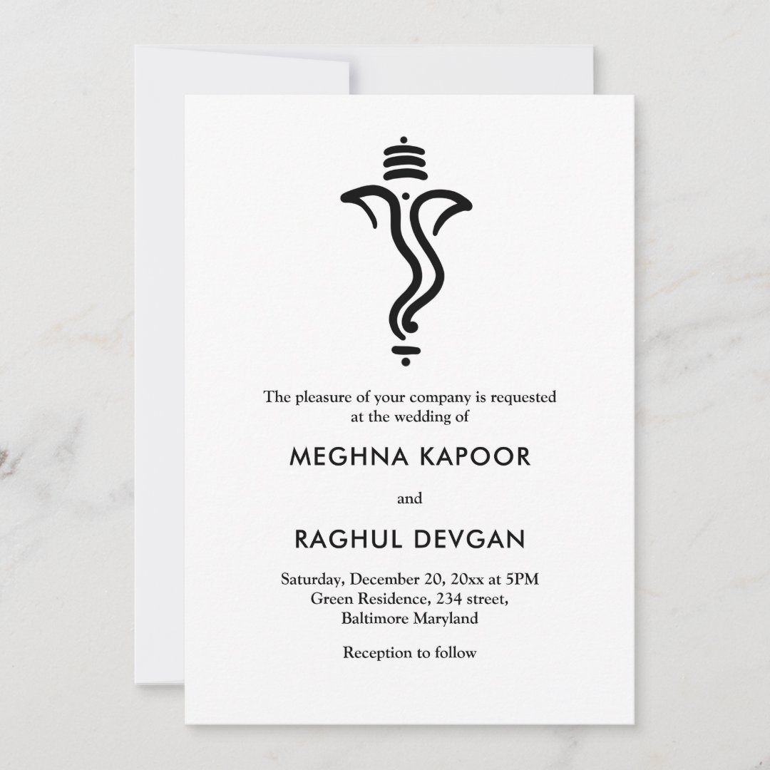 Classy Simple Ganesha/Indian God Wedding Invitation | Zazzle