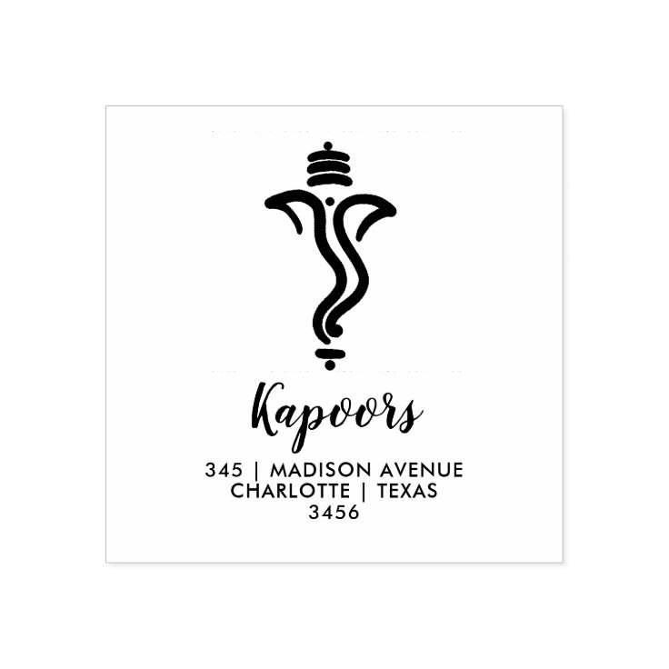 Classy Simple Ganesha/Indian God Wedding Rubber Stamp | Zazzle