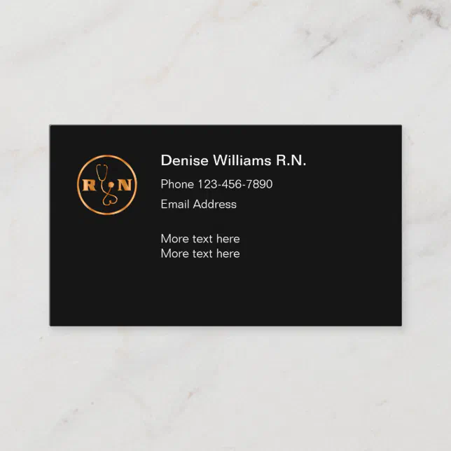 Classy Simple Registered Nurse Design Business Card | Zazzle