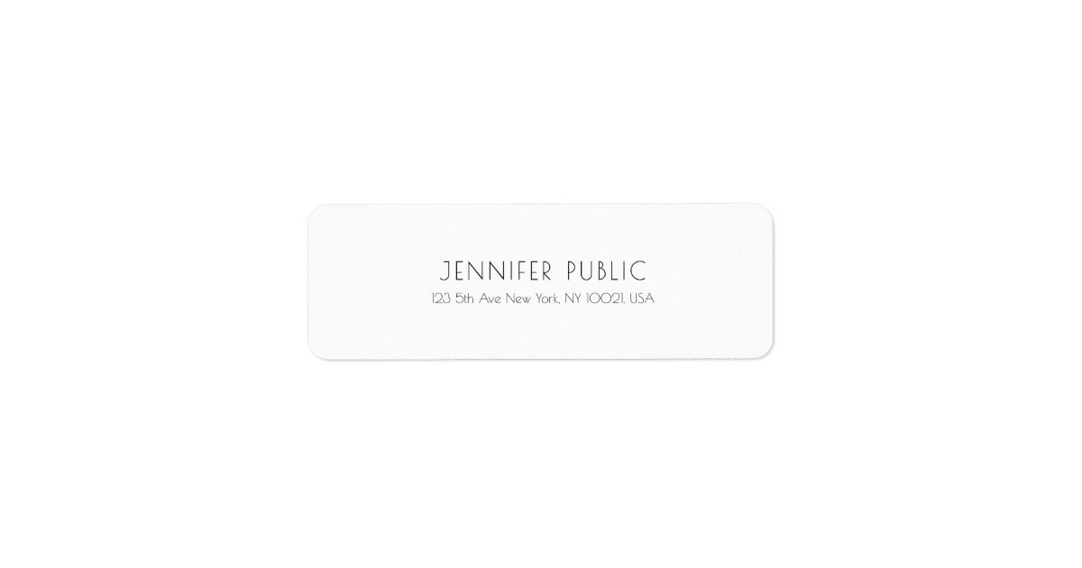 Classy Simple White Template Professional Modern Label | Zazzle