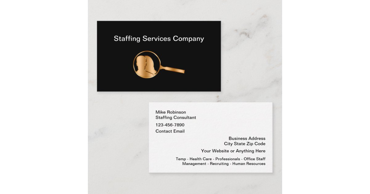 Classy Staffing Job Recruiting Employment Business Card | Zazzle