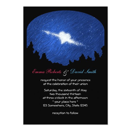 Starry Night Full Moon Wedding Invitation | Zazzle.com