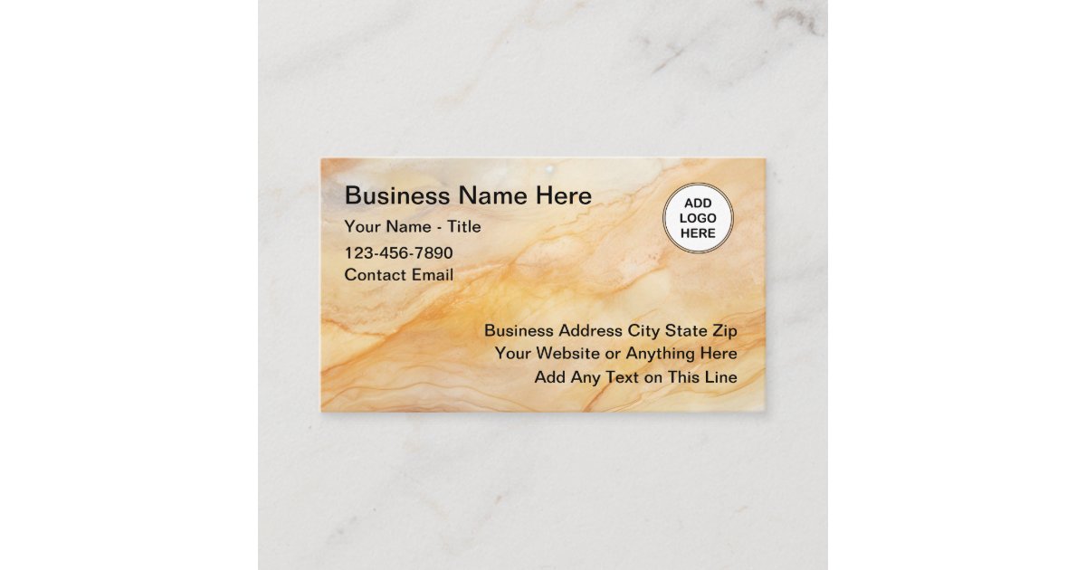 Classy Stone Look Logo Business Cards | Zazzle