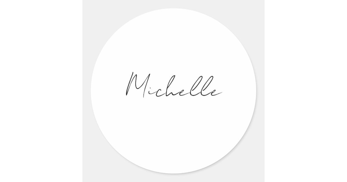 Classy Stylish Script Add Your Name Classic Round Sticker | Zazzle