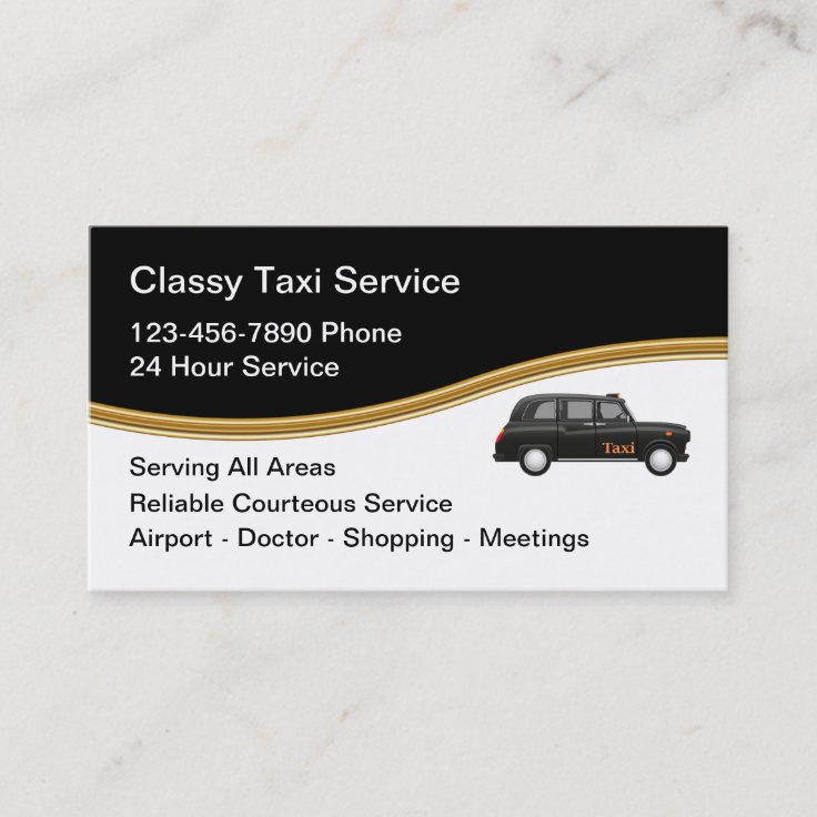 Classy Taxi Service Modern Business Cards | Zazzle