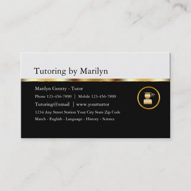 Classy Teacher Tutoring Business Cards | Zazzle