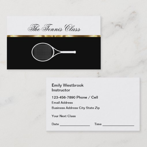 Classy Tennis Lessons Appointment Business Cards | Zazzle