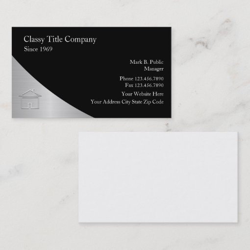 Classy Title Company Business Cards | Zazzle