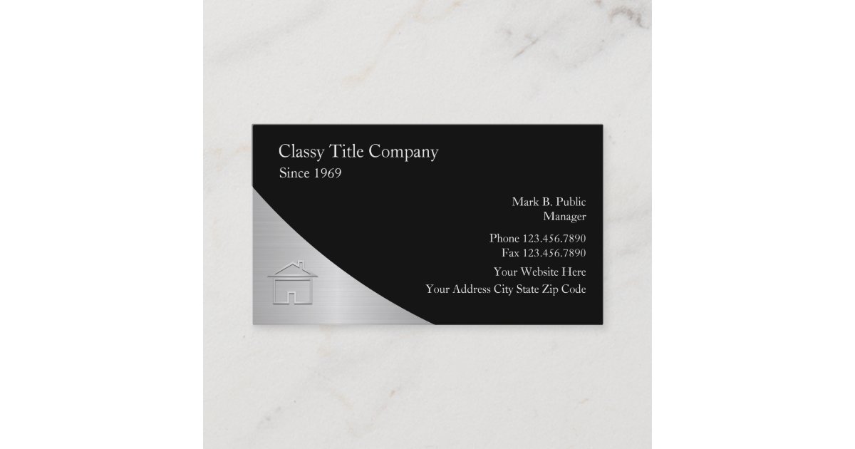 Classy Title Company Business Cards | Zazzle