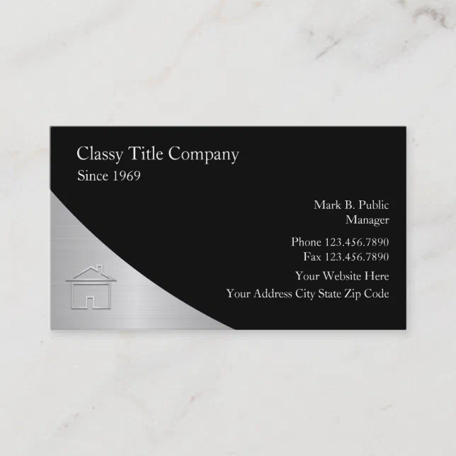 Classy Title Company Business Cards | Zazzle