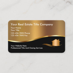 Classy Title Company Gold House Business Cards | Zazzle