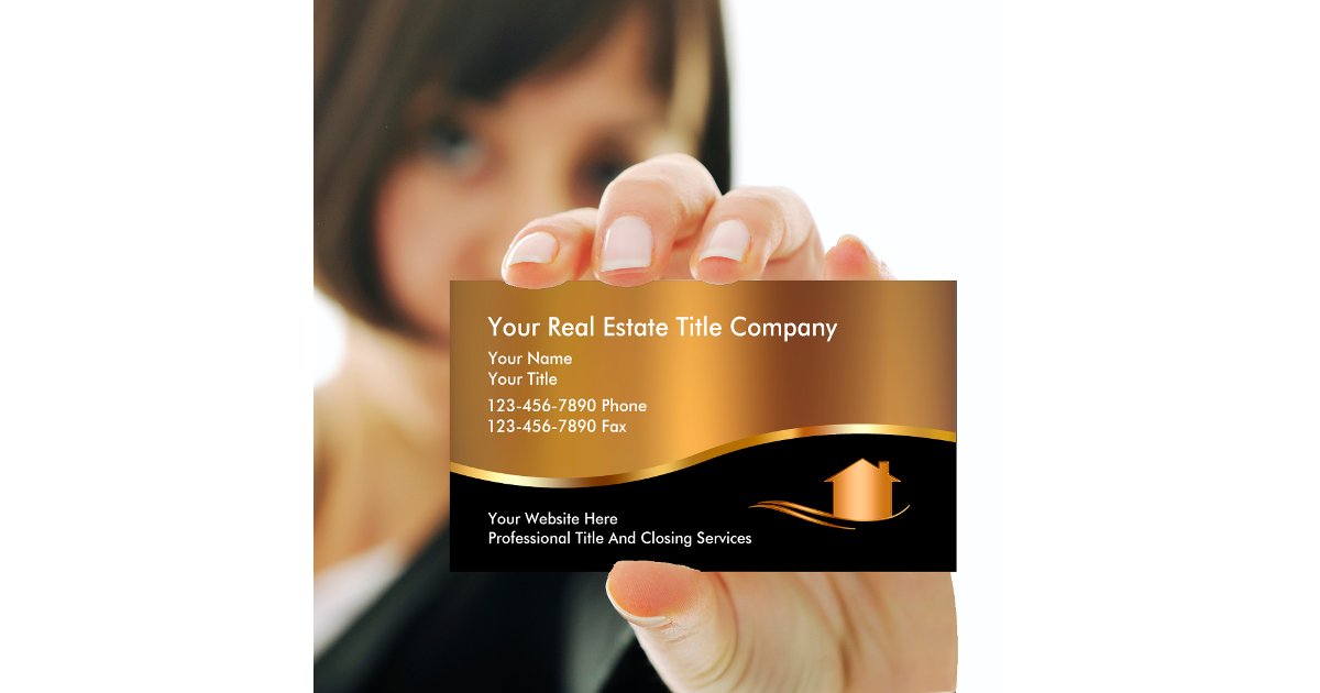 Classy Title Company Gold House Business Cards | Zazzle