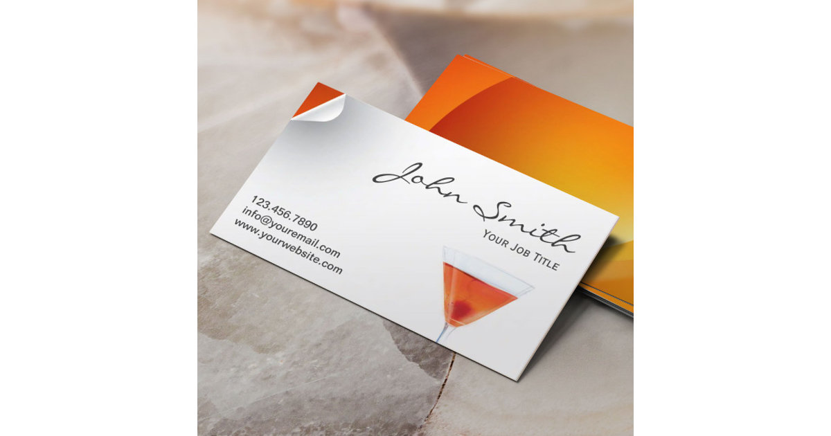 Classy Tropical Cocktail Business Card | Zazzle