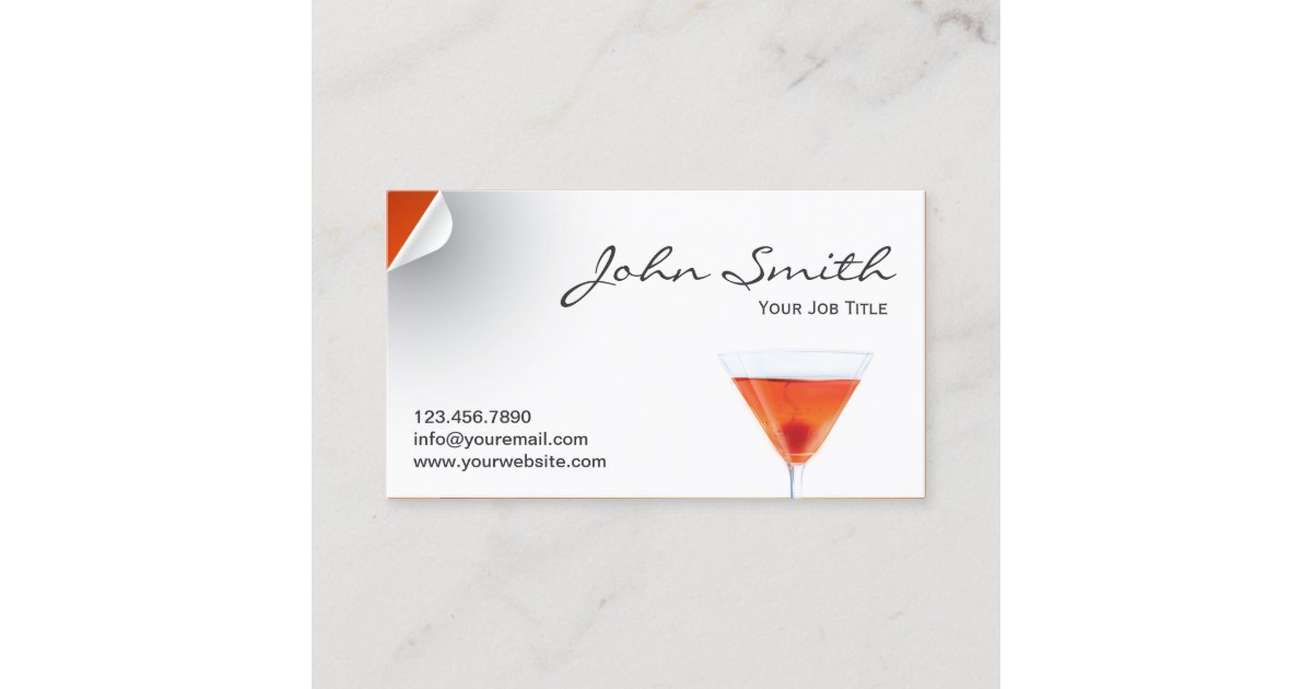Classy Tropical Cocktail Business Card | Zazzle