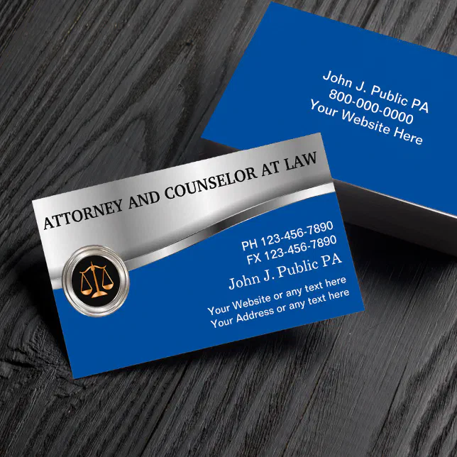 Classy Upscale Attorney At Law Business Card | Zazzle