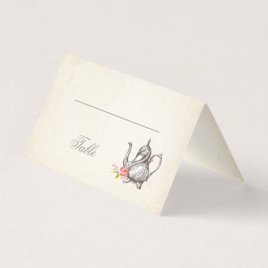 Classy Vintage Bridal Tea Party Place Cards | Zazzle.com