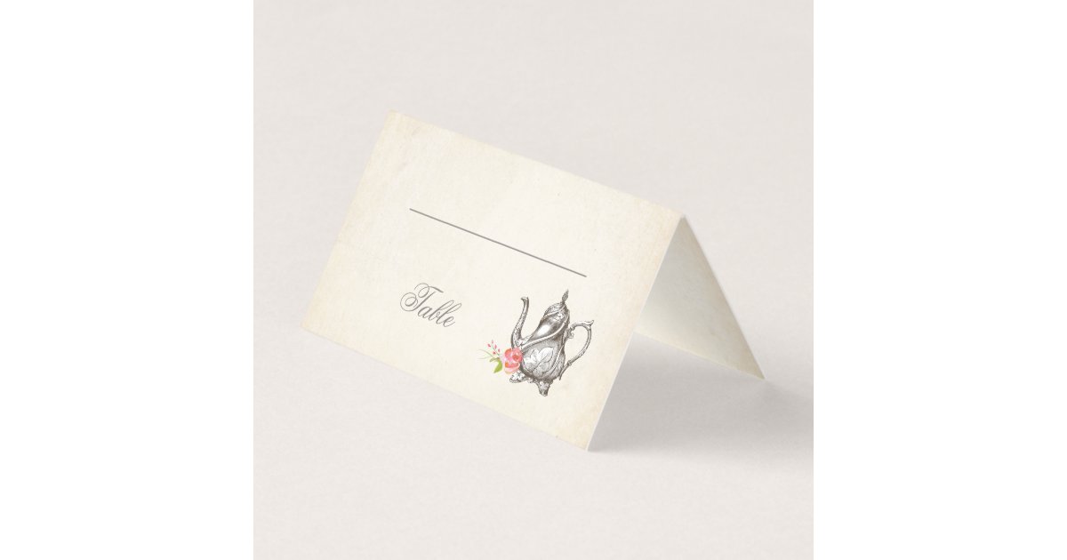 Classy Vintage Bridal Tea Party Place Cards | Zazzle.com