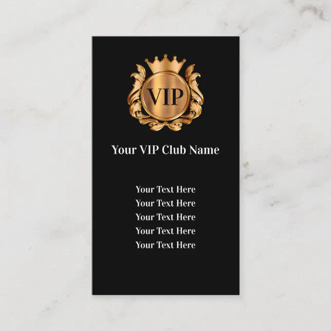Classy VIP Club Membership Business Cards | Zazzle