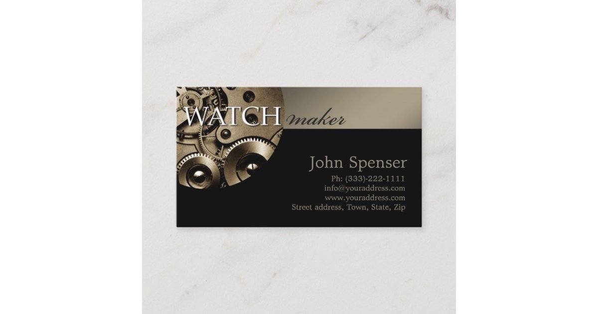 Classy Watchmaker Business Card | Zazzle