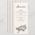 Classy Wedding menu with just married drawing | Zazzle