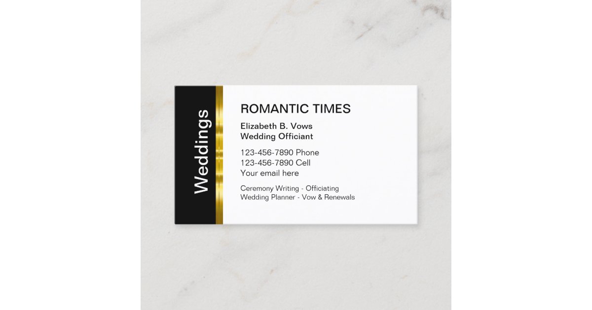Classy Wedding Officiant Upscale Business Cards | Zazzle