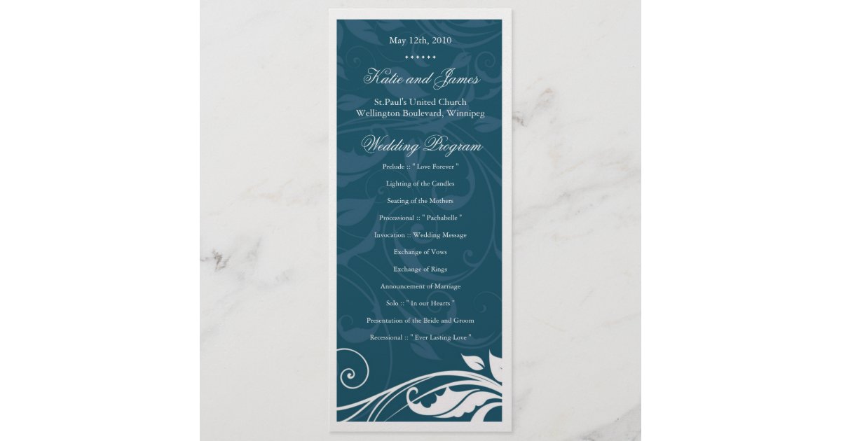 Classy Wedding Program | Zazzle