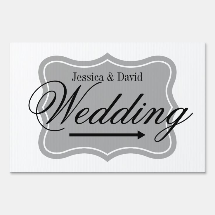 Classy wedding yard sign for directing guests | Zazzle
