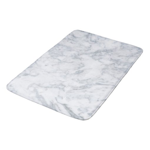 Classy White Marble Look Bath Mat | Zazzle