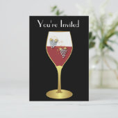 Classy Wine Glass Invitation for Events | Zazzle