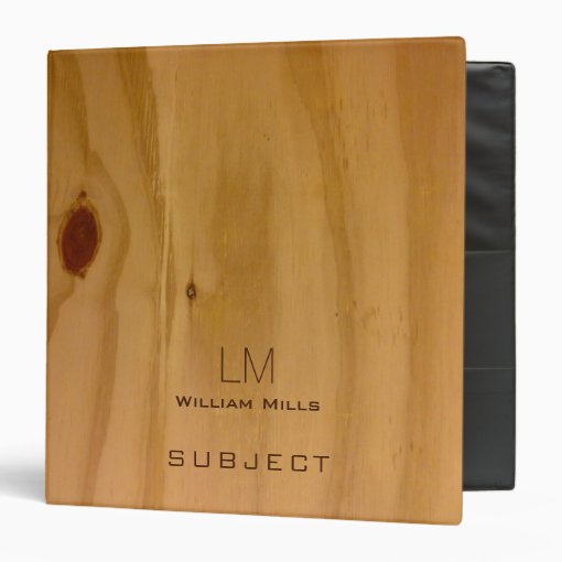 Classy wood texture, rustic & personalized binder | Zazzle