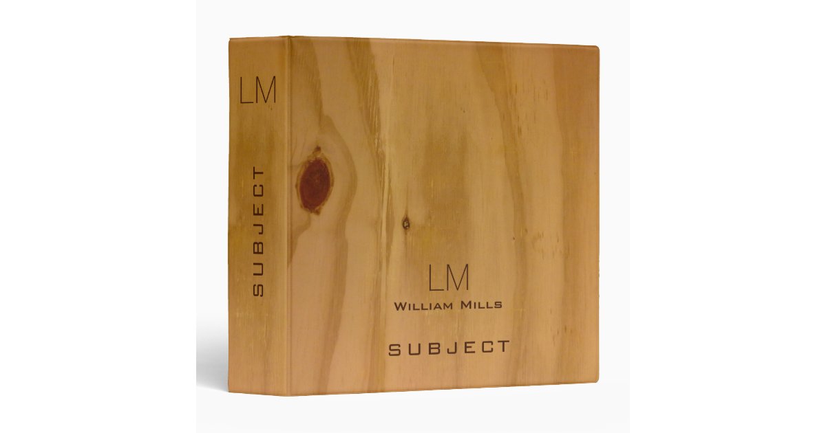classy wood texture, rustic & personalized binder | Zazzle.com