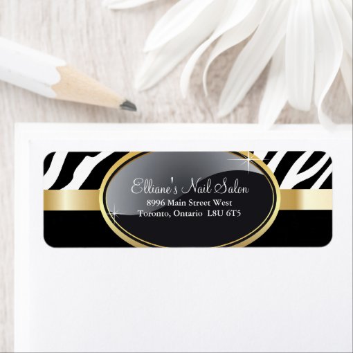 Classy Zebra Print Return Address Labels | Zazzle