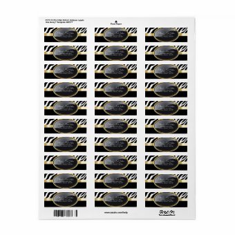 Classy Zebra Print Return Address Labels | Zazzle