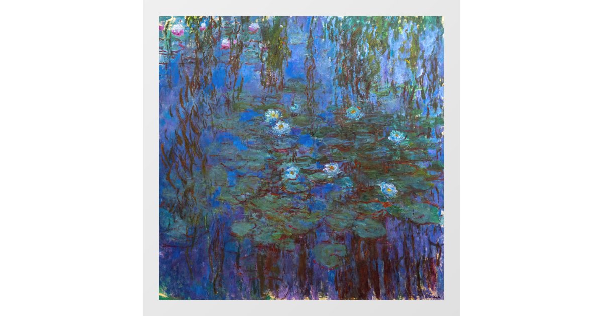 Claude Monet - Blue Water Lilies Window Cling | Zazzle