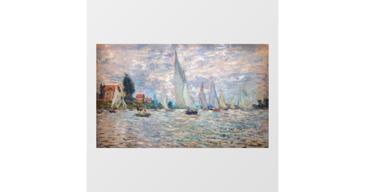 Claude Monet - Boats Regatta at Argenteuil Window Cling | Zazzle