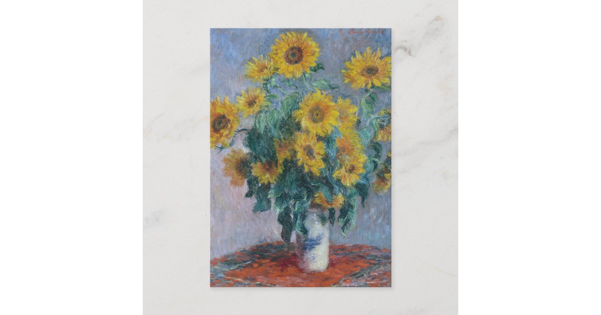 Claude Monet - Bouquet Of Sunflowers Enclosure Card | Zazzle